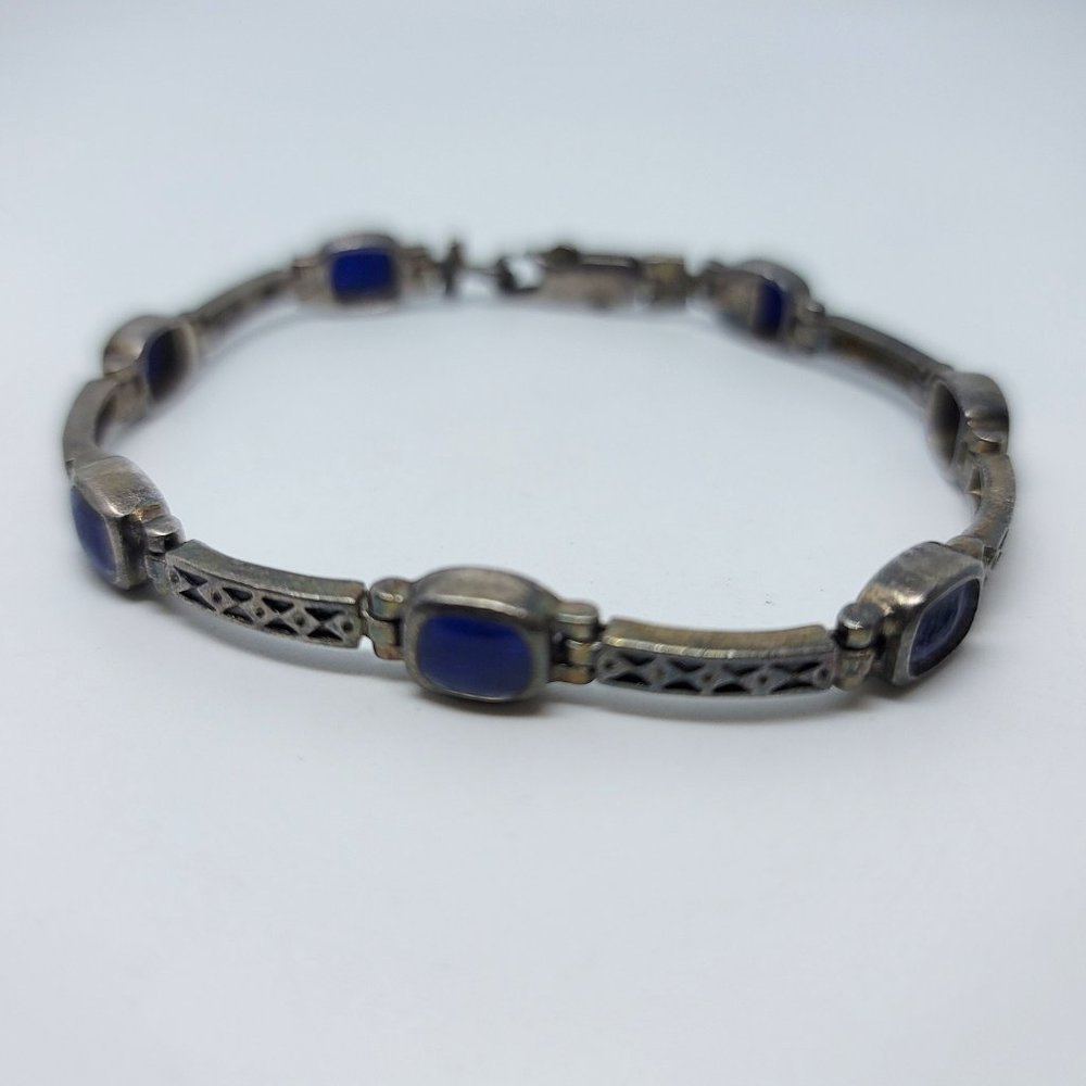 Htf/Rare Vintage Sodalite & Sterling Bracelet - Gem